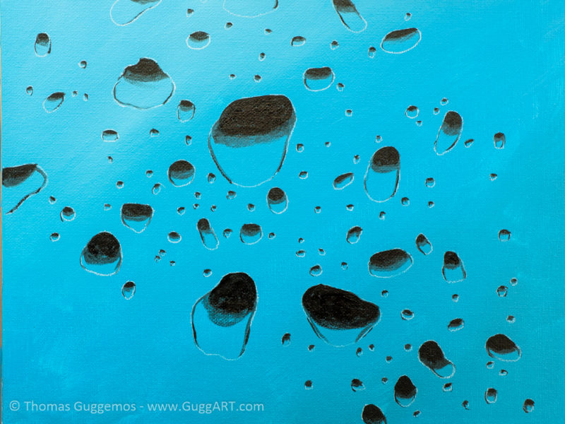 Wassertropfen malen mit Acrylfarbe - Ganz einfach in 5 Schritten