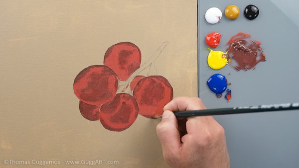 Trauben malen mit Acrylfarben - So einfach geht das